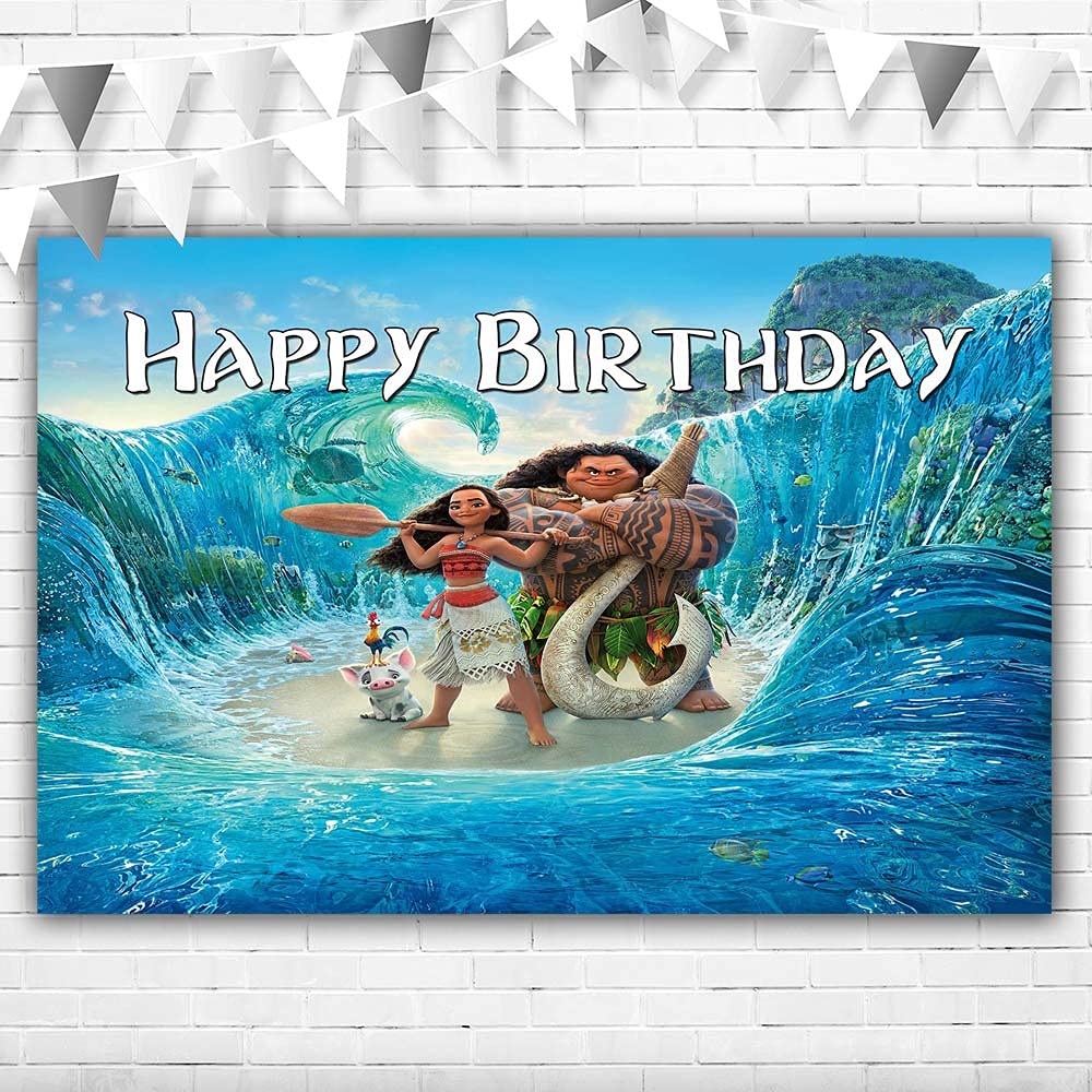 Buy Moana Backdrop for Birthday Party 5x3ft Under The Sea Turtle Moana ...
