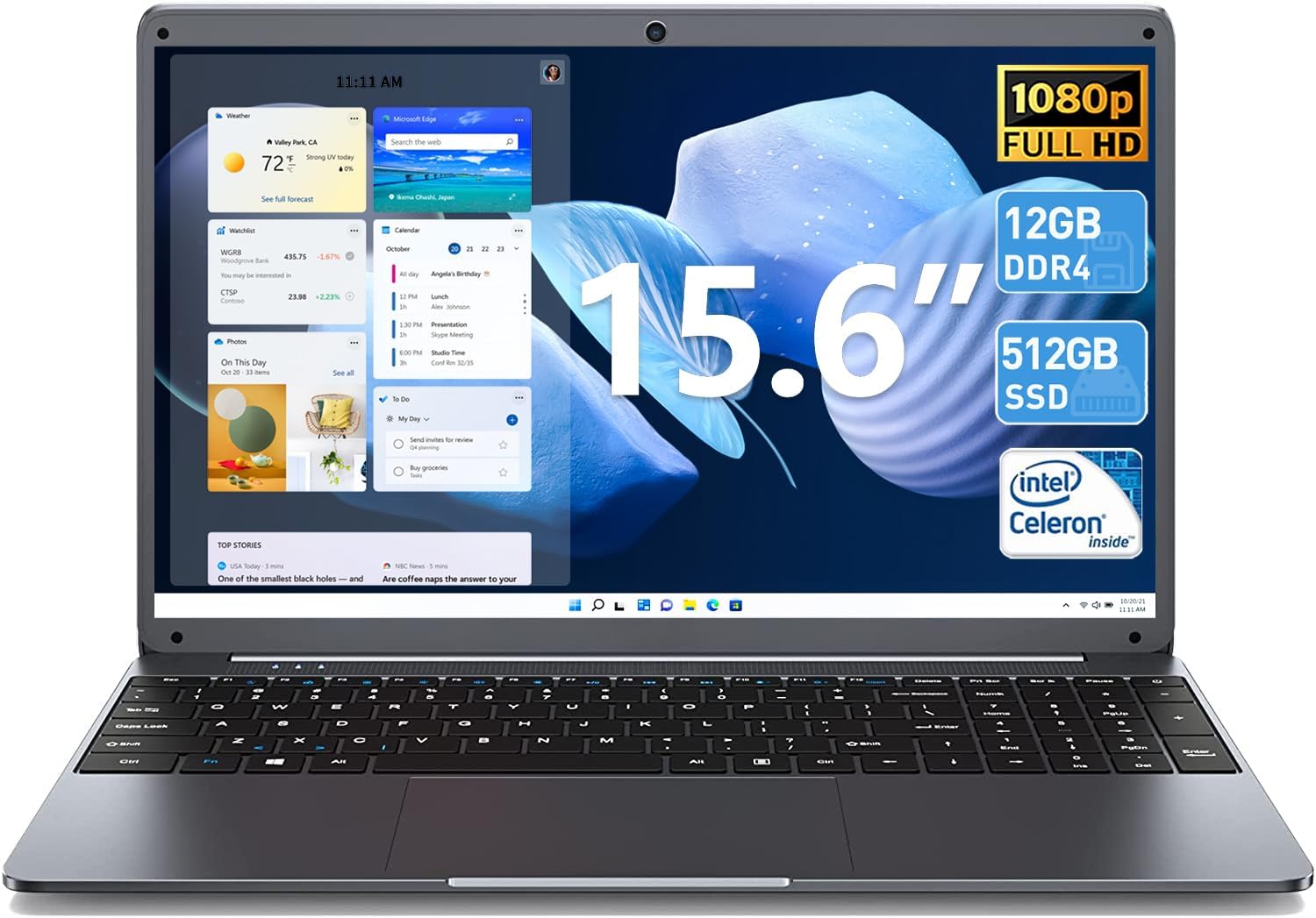 Amazon.com: SGIN Laptop, 4GB DDR4 128GB SSD Notebook, 17.3 Inch Laptops ...