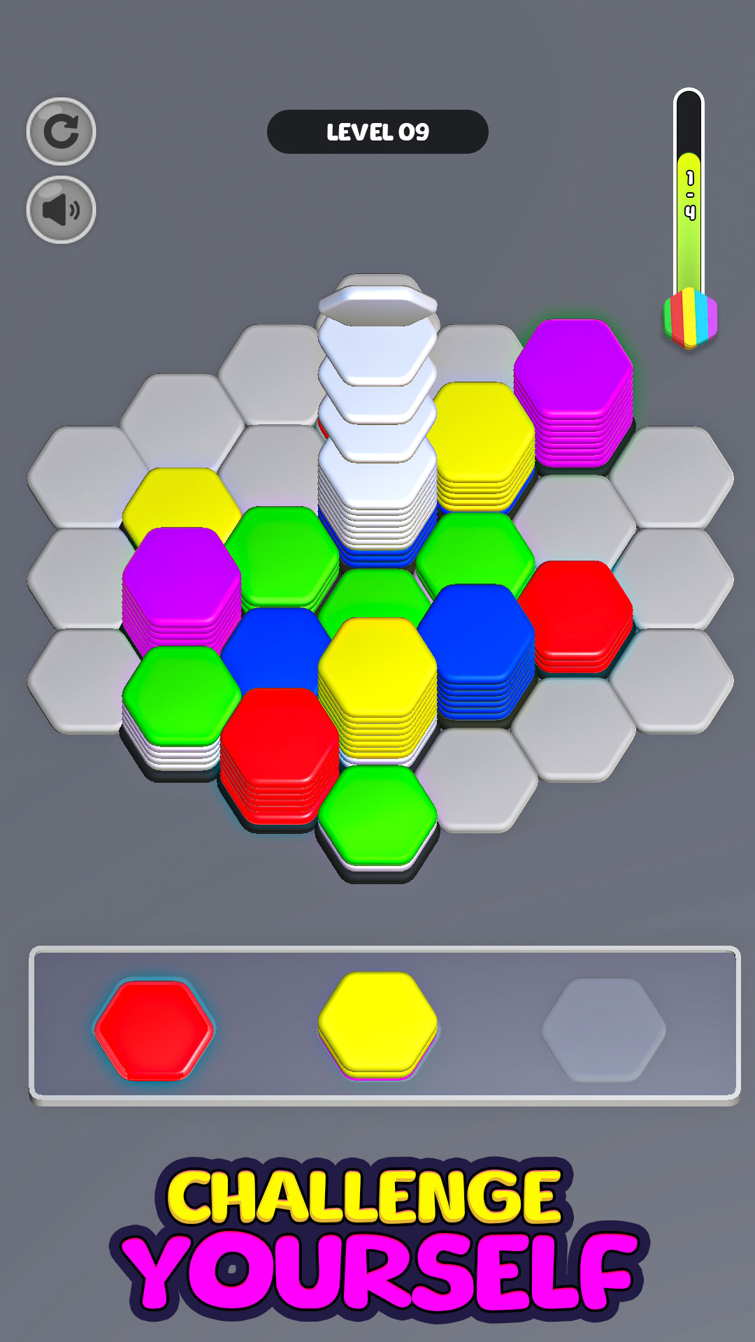 Hexa Sort Puzzle 3D Hexa Sorting Challenge! Hexa Sort Games Color Tiles Stack Hexa Sorting ...