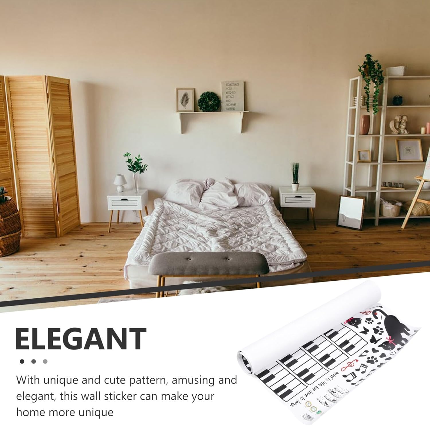 Angoily 1 hoja de calcomanías decorativas para pared, calcomanías de nota musical, calcomanías ...