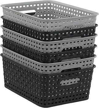 Amazon.com: Qqbine Kitchen Plastic Storage Baskets, 6 Packs : Home ...
