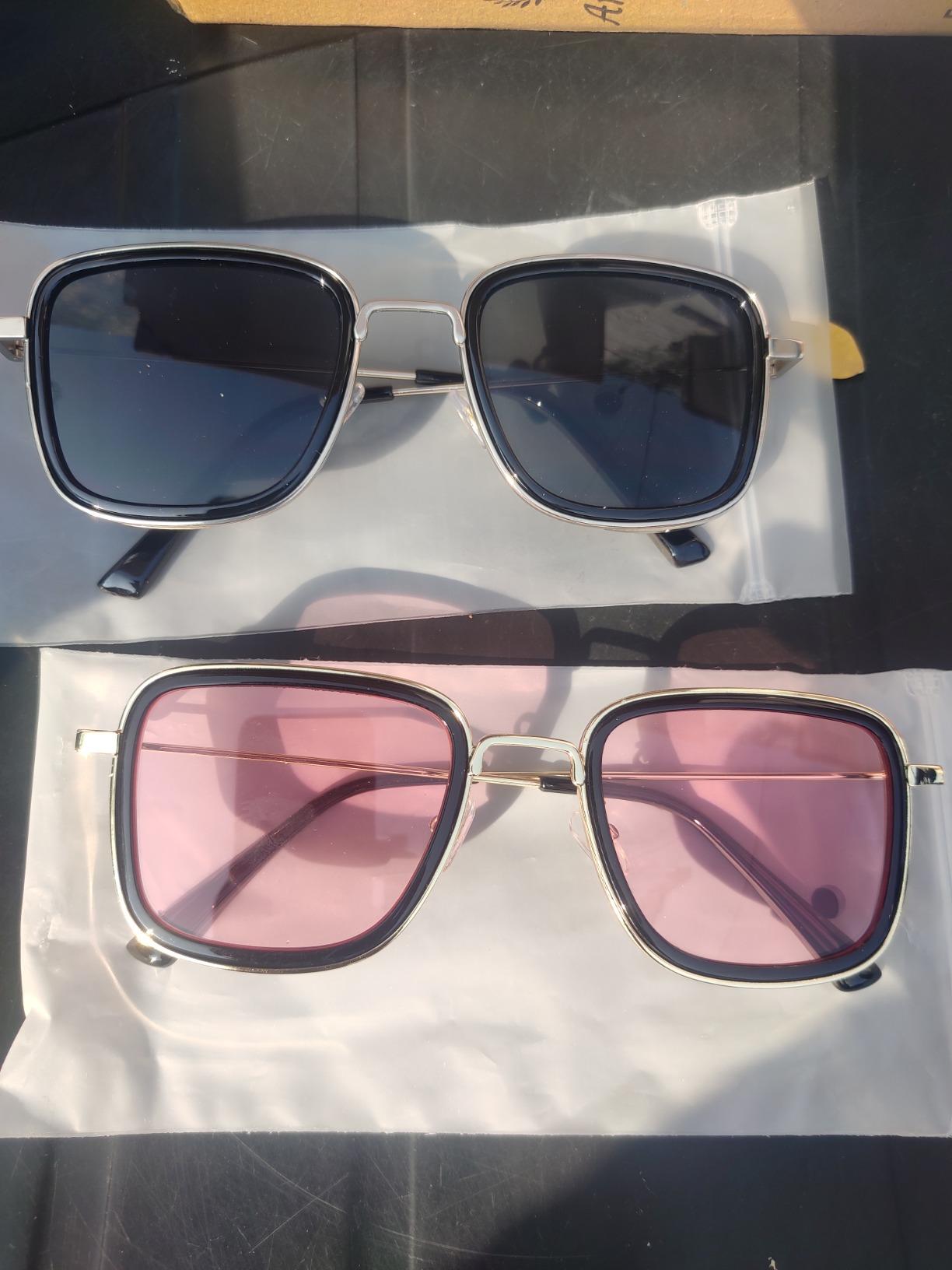 Buy ARZONAI Carryminati Mens Square Sunglasses Golden & Silver Frame ...