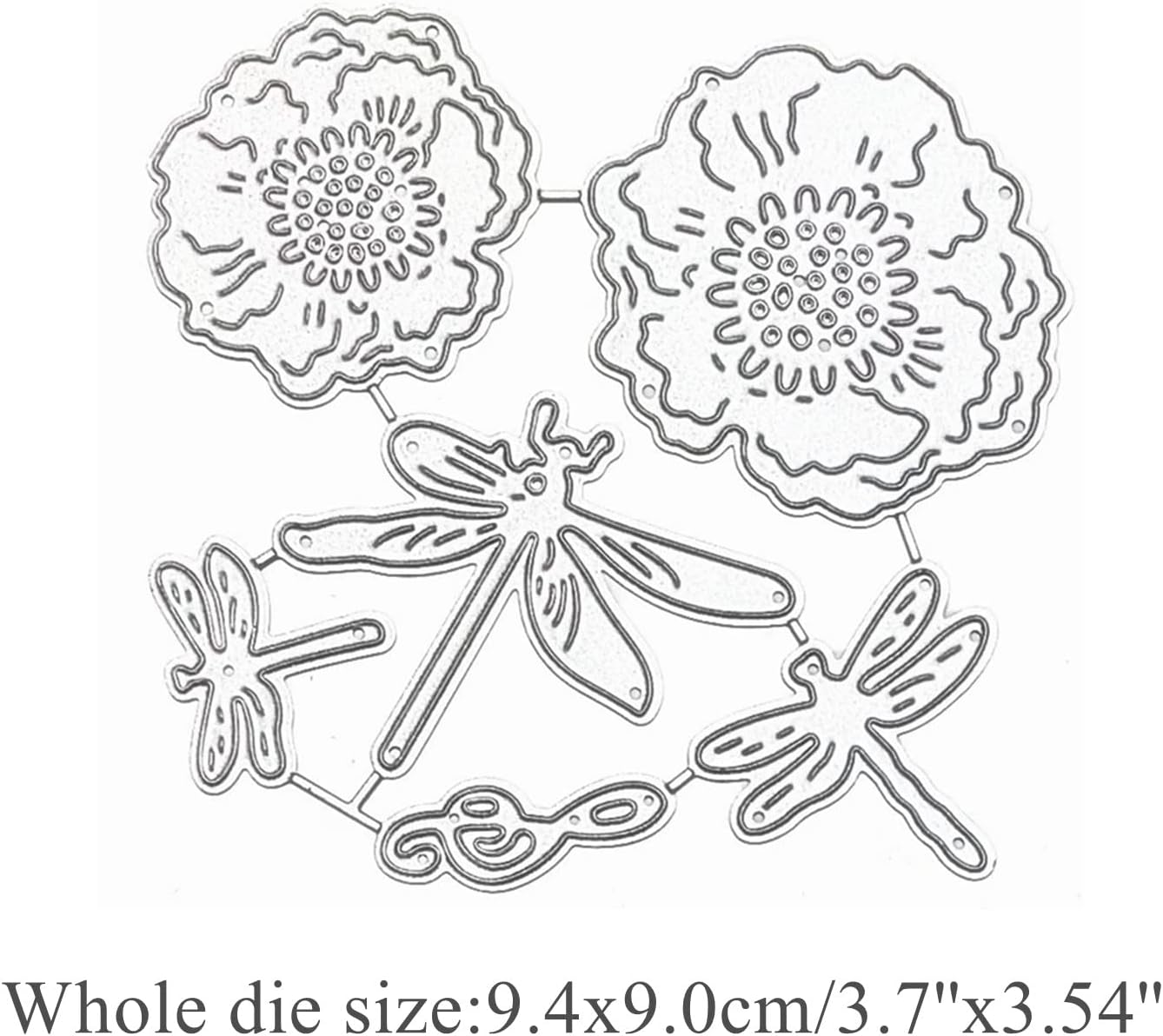 Juego de 5 troqueles de metal de flores de libélula de flores plantillas cortadas para álbumes ...