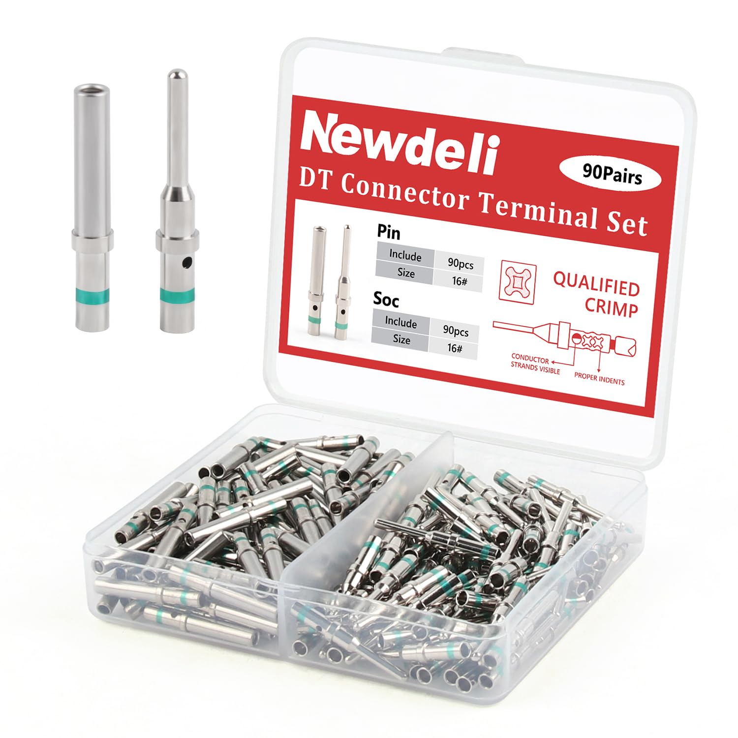Newdeli Deutsch Pin Connector Kit 90 Pairs Deutsch Solid Pin and Socket ...