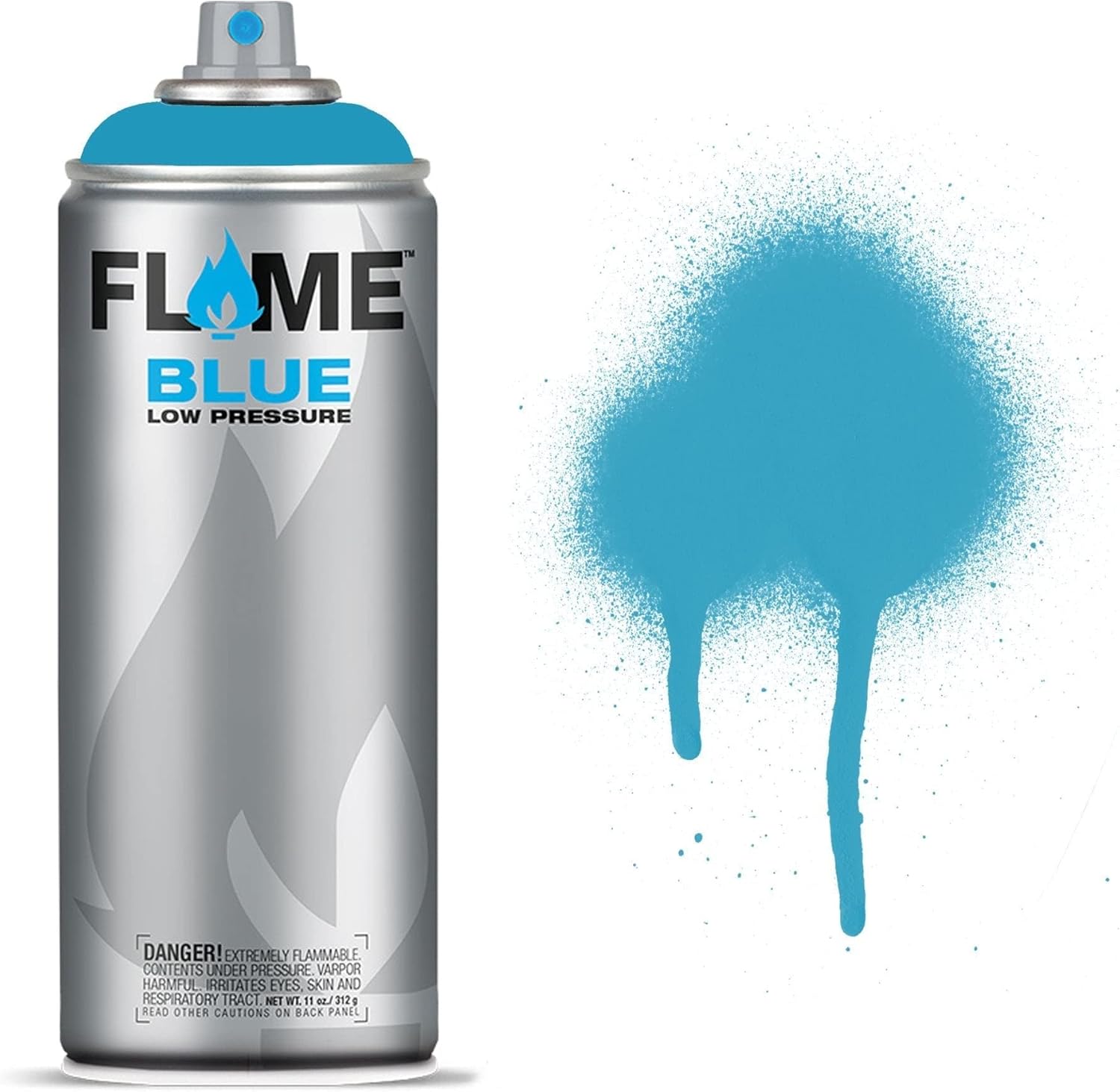 Molotow Flame Blue Spray Paint - Matt Acrylic 400ml Can Aqua Light FB ...