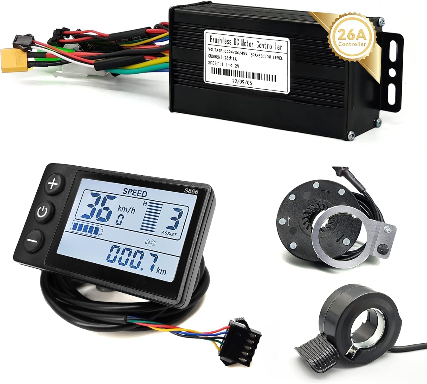 Amazon.com: HUDAMZKY Ebike Sine Wave Controller 26A Compatible with 24V ...