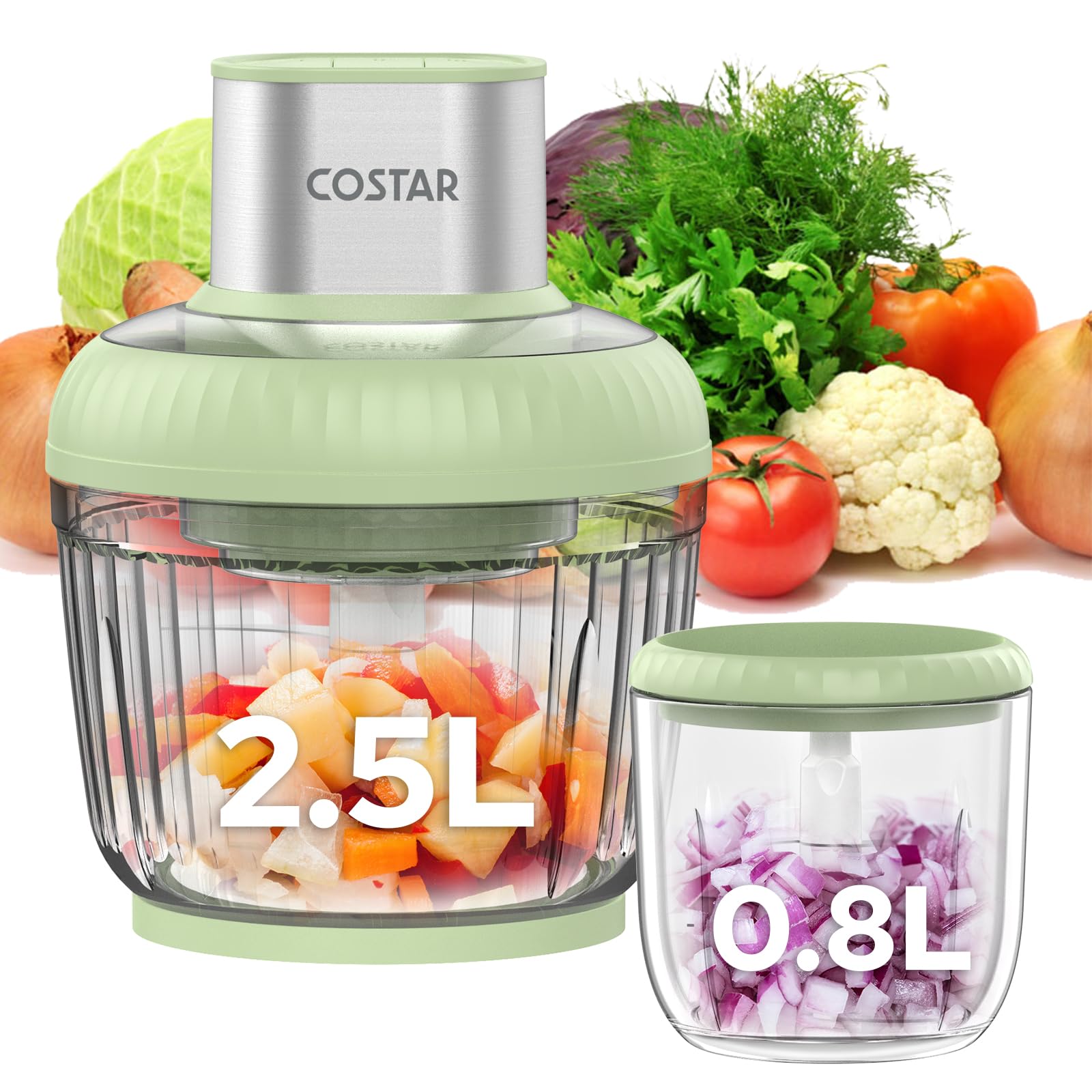 Buy COSTAR Electric Chopper for Kitchen | Meat Grinder with 2.5L & 0.8L ...