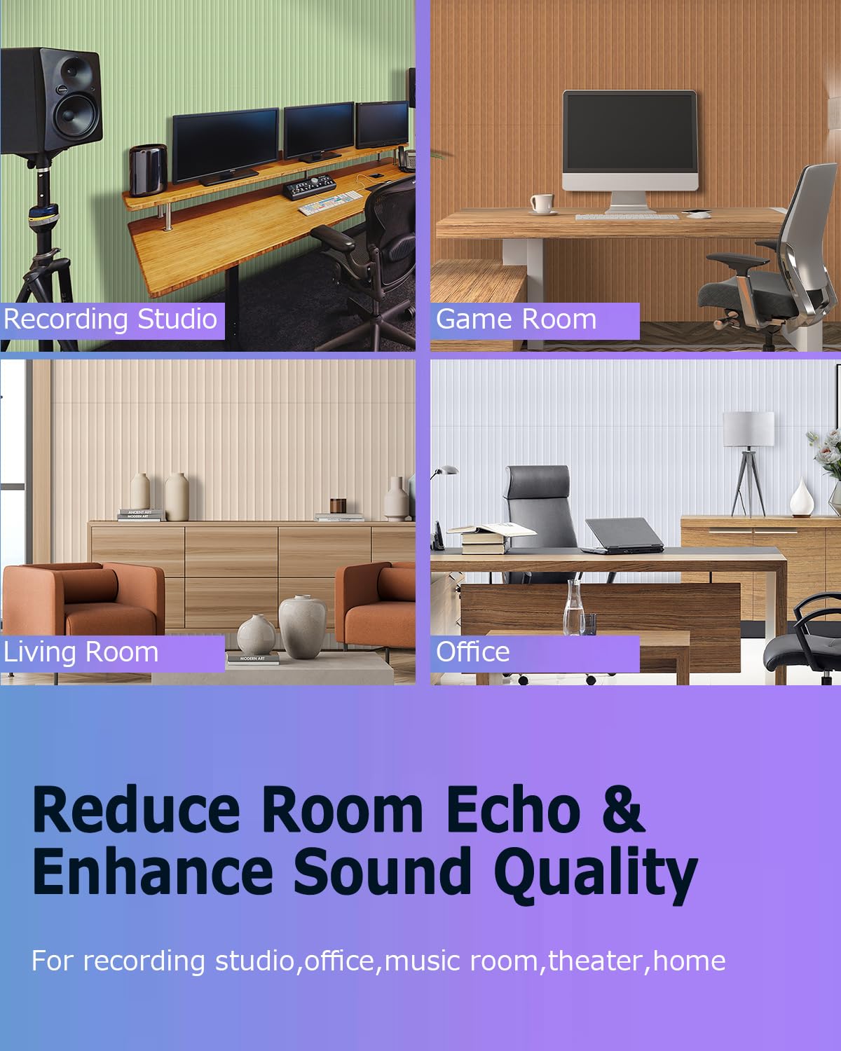 Snapklik.com : BUBOS 6 Pack Large Acoustic Panels,4724x11inch 3D Wave ...
