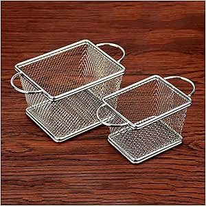 Amazon.com: Fry Basket Filter French Fries Frying Sieve Square Mesh ...