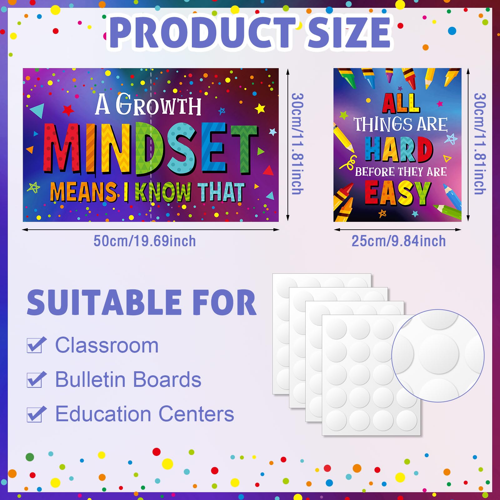 Snapklik.com : 9 Pcs Purple Growth Mindset Poster Growth Mindset ...
