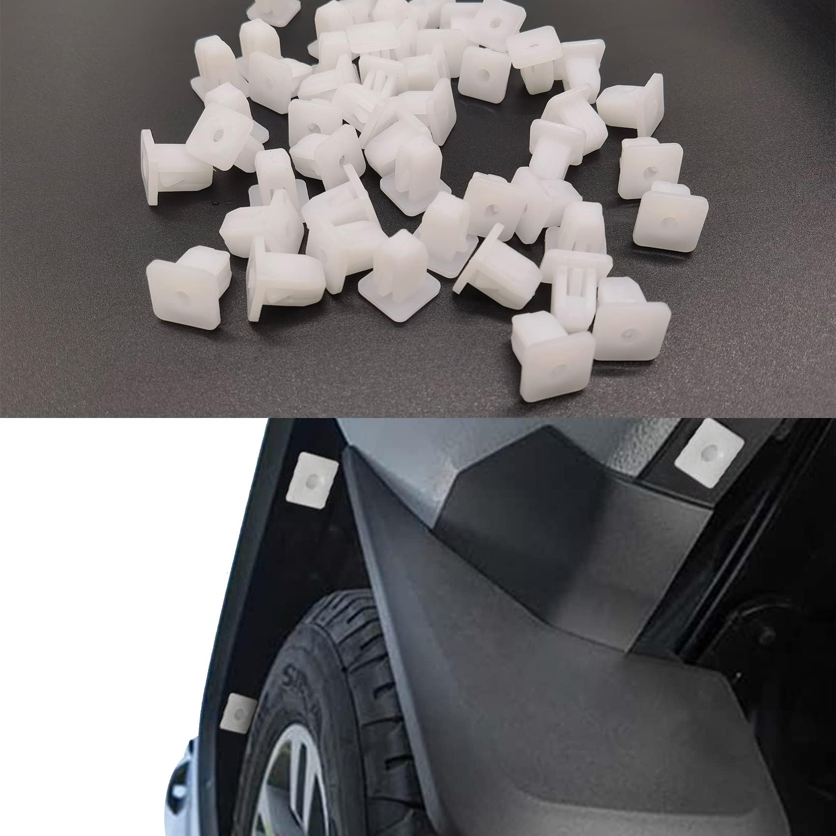 Amazon.com: 50PCS Car Bumper Retainer Clips, White Plastic Square Car Fender Liner Fastener ...