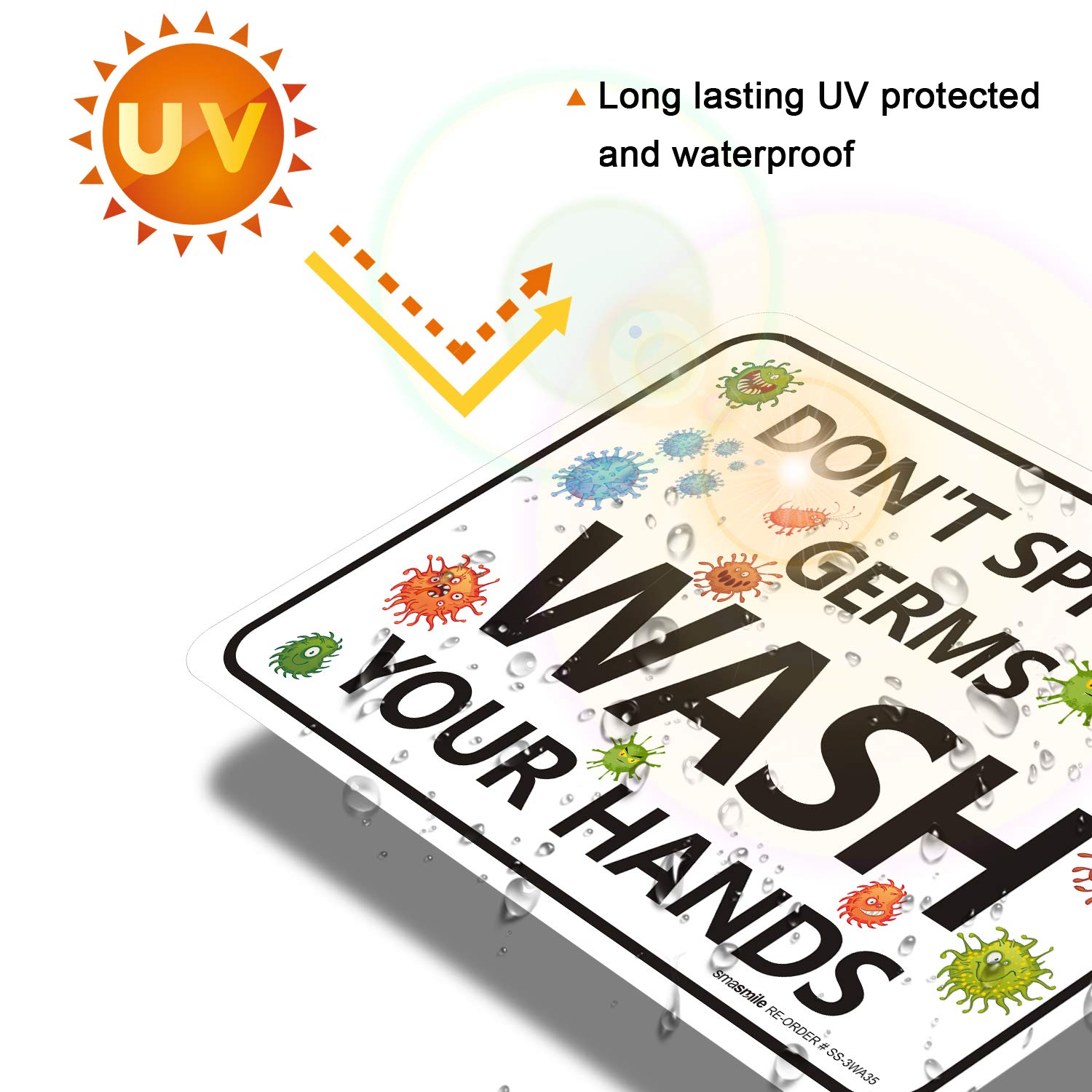 Snapklik.com : Large Wash Hand Signs,4 Pack 10" X 14", Please Wash Your ...