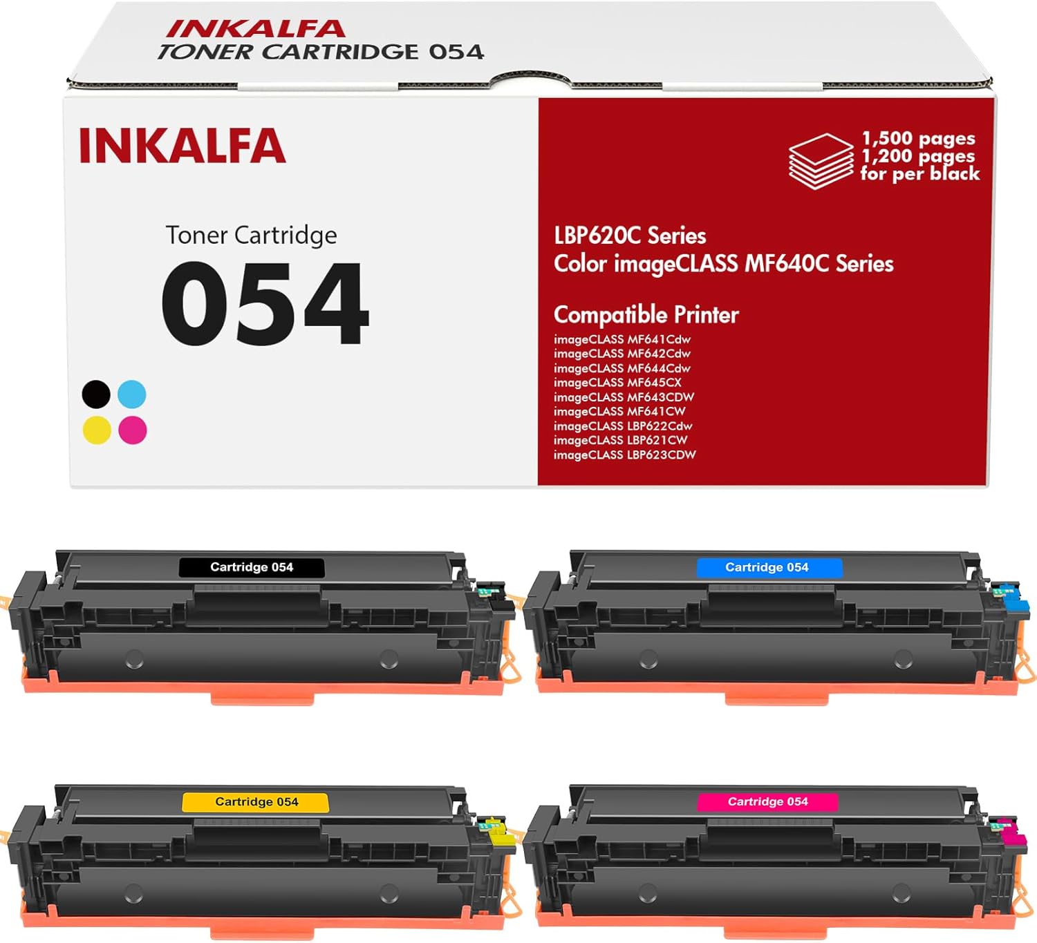 054 Toner Cartridge Set Compatible Replacement for Canon 054 CRG-054 ...