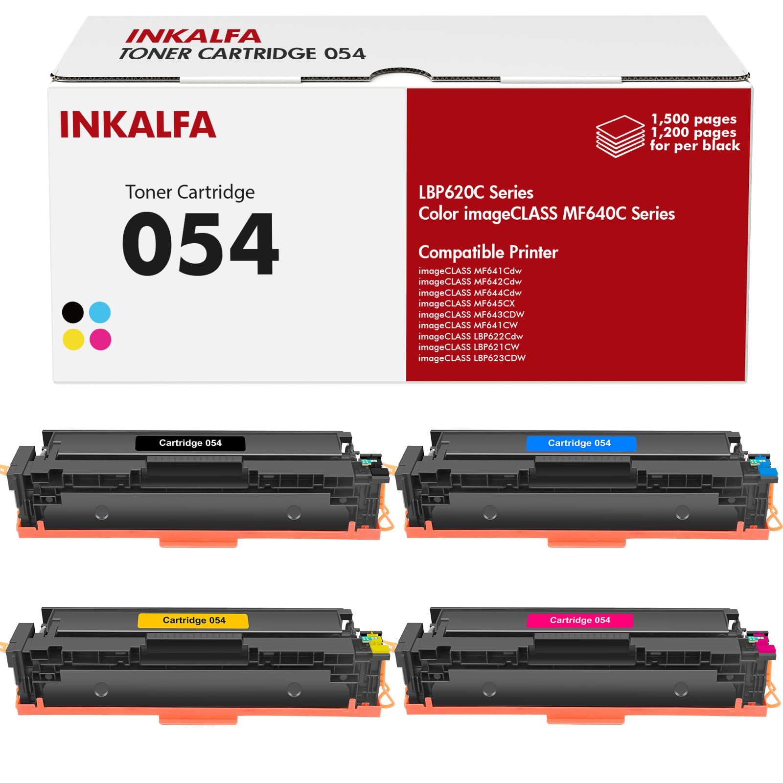 054 Toner Cartridge Set Compatible Replacement for Canon 054 Cartridge ...