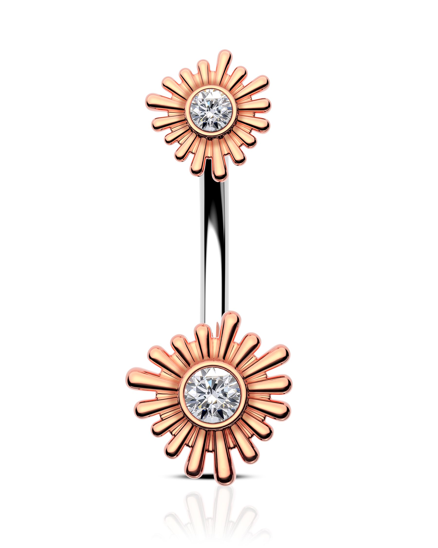 Amazon.com: COCHARM Sun Rook Earrings 16g 18K Rose Gold Sun Piercing ...