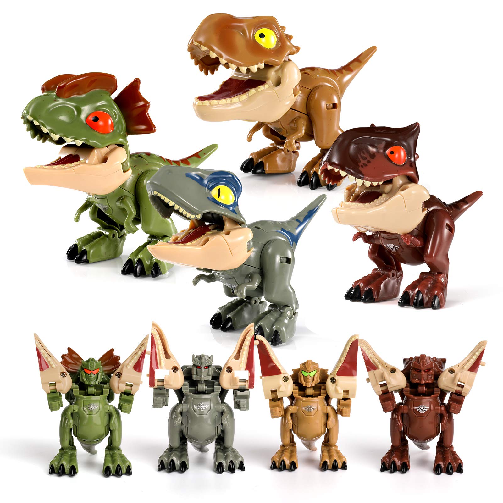 Buy Transform Robot Dinosaur Toys for Kids 3 4 5 6 7 Years，4Pcs ...