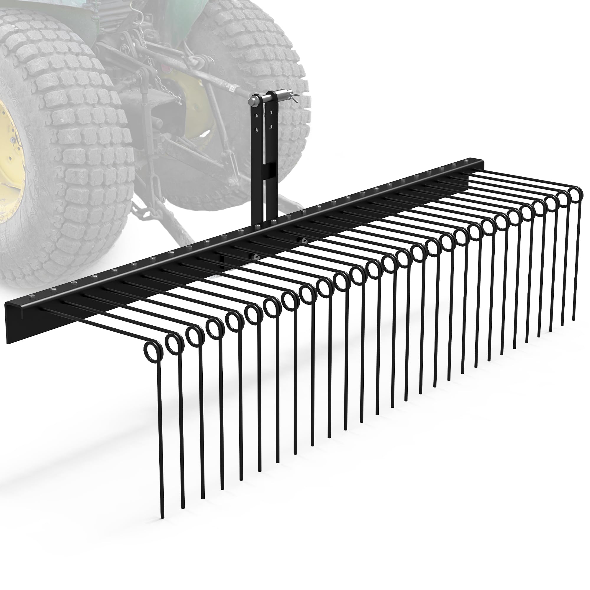 Amazon.com : YINTATECH 72in Steel Pine Straw Rake for 3 Point Hitch ...