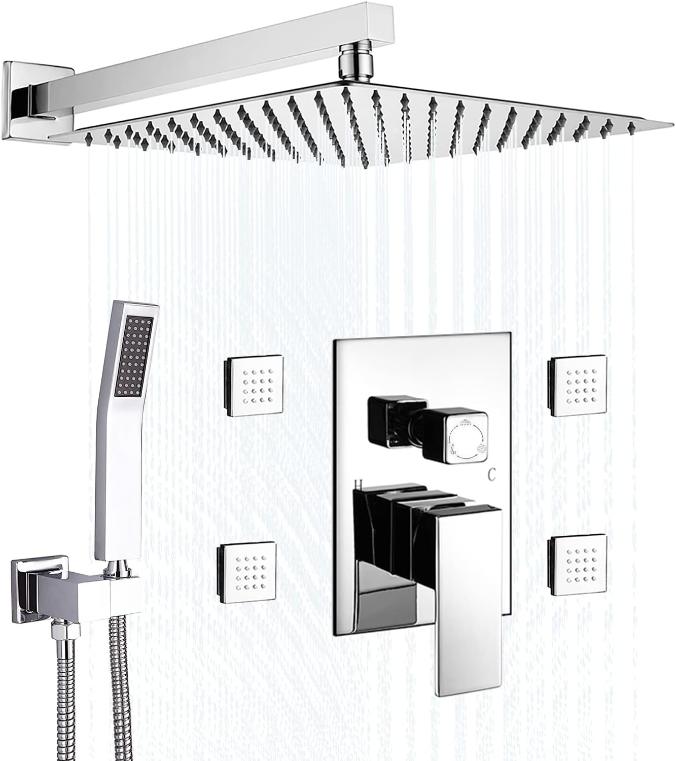 UPDATED BST NER19008DL Shower Body Sprays Systems, 10 Inch Rain Shower ...