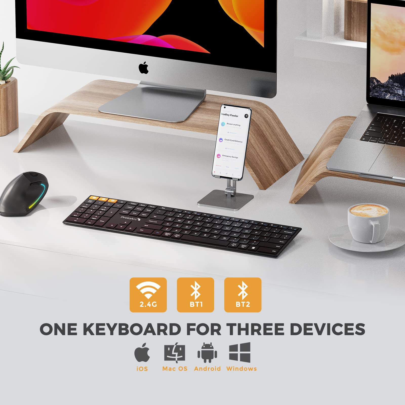 Snapklik.com : ProtoArc 2.4G Wireless Left-Handed Keyboard, XK21 ...