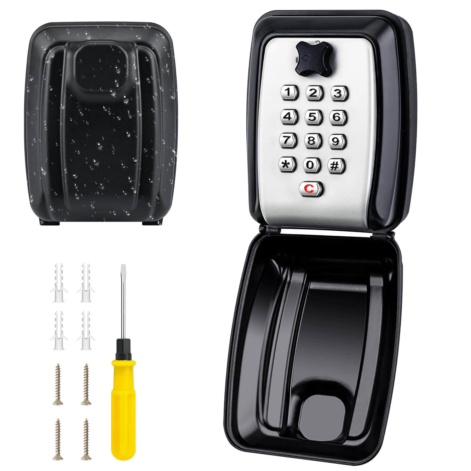 PAIRIER Key Safe Wall Mounted, Key Lock Box Outdoor Waterproof Extra ...