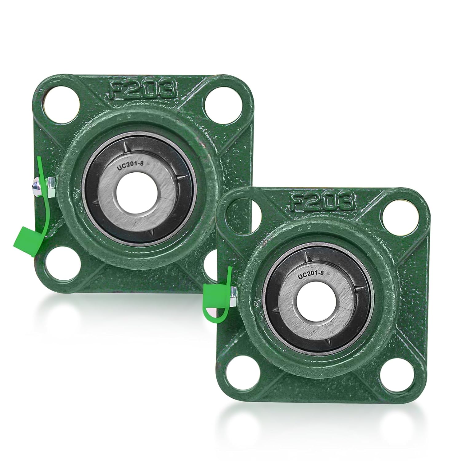 Grewirifc UCF201-8 Pillow Block Bearings (2 Pack) - 1/2 inch Bore, 4 Bolt Flange Mounted, Solid ...