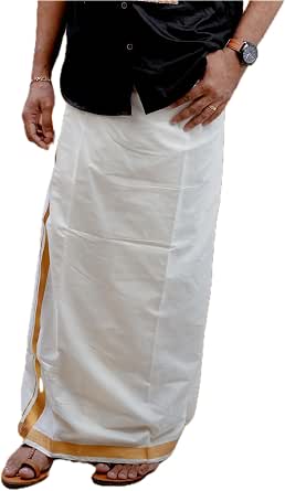 Amazon.com: Men’s Velcro Dhoti/Mundu/Veshti – Pure Cotton Ready To Wear ...
