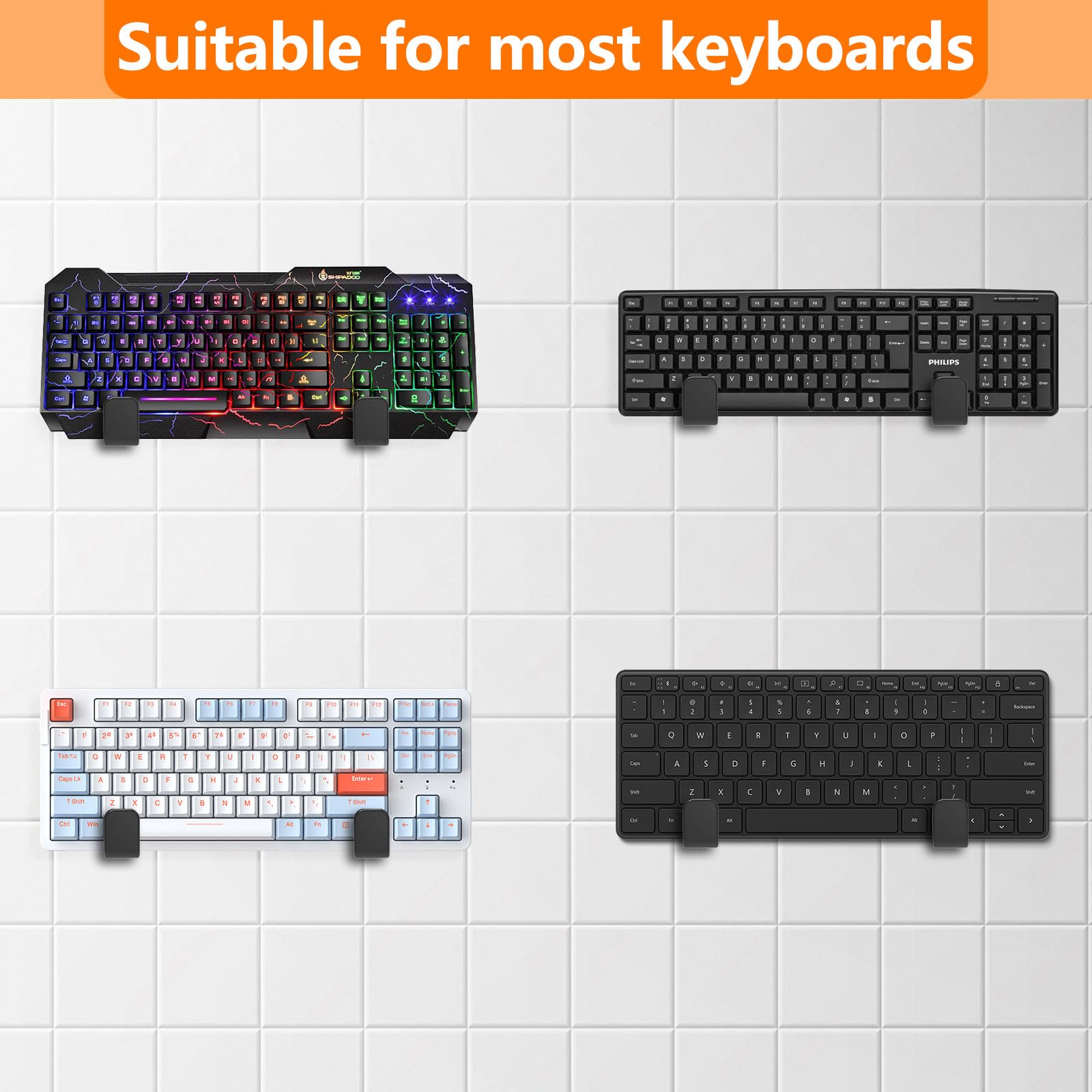 Snapklik.com : Appacare 2-in-1 Keyboard Wall Mount - Metal Hanger