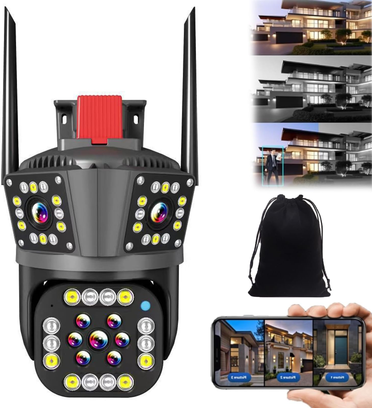 Amazon.com : Outdoor Waterproof Wireless WiFi Hd Security Camera, 3 ...