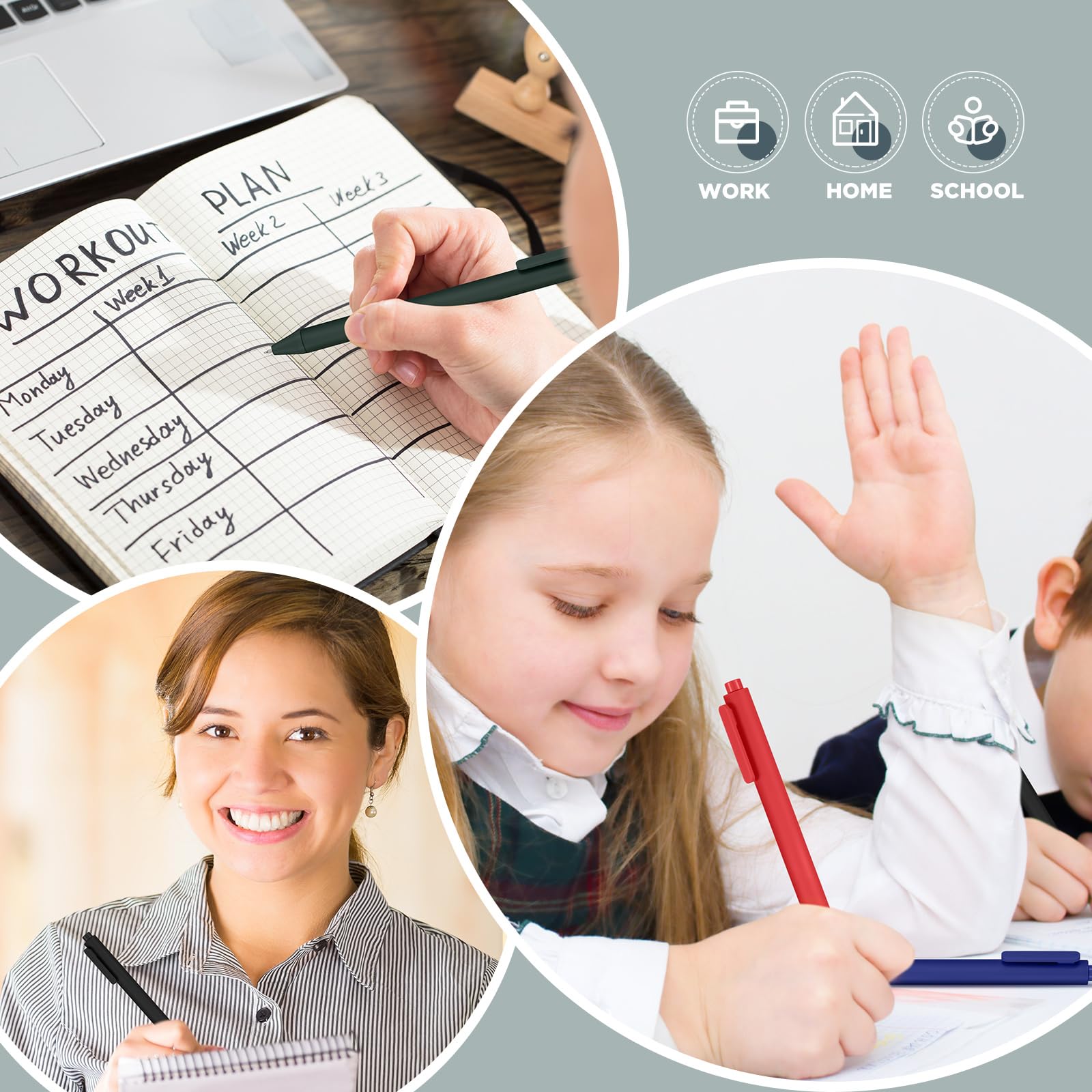 Snapklik.com : Cholemy 24 Pack Retractable Pens Bulk Click Pens Pastel ...