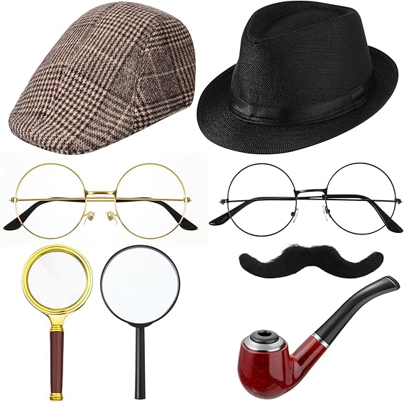 Amazon.com: Jeyiour 8 pcs Detective Costume Accessories for Adults ...