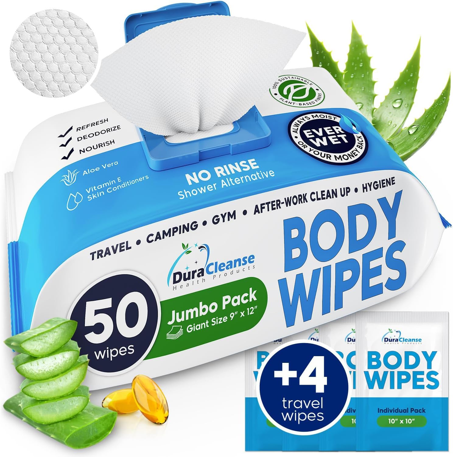 Amazon.com: Nurture Valley Sponge Bath Wipes - Large Disposable Wash ...