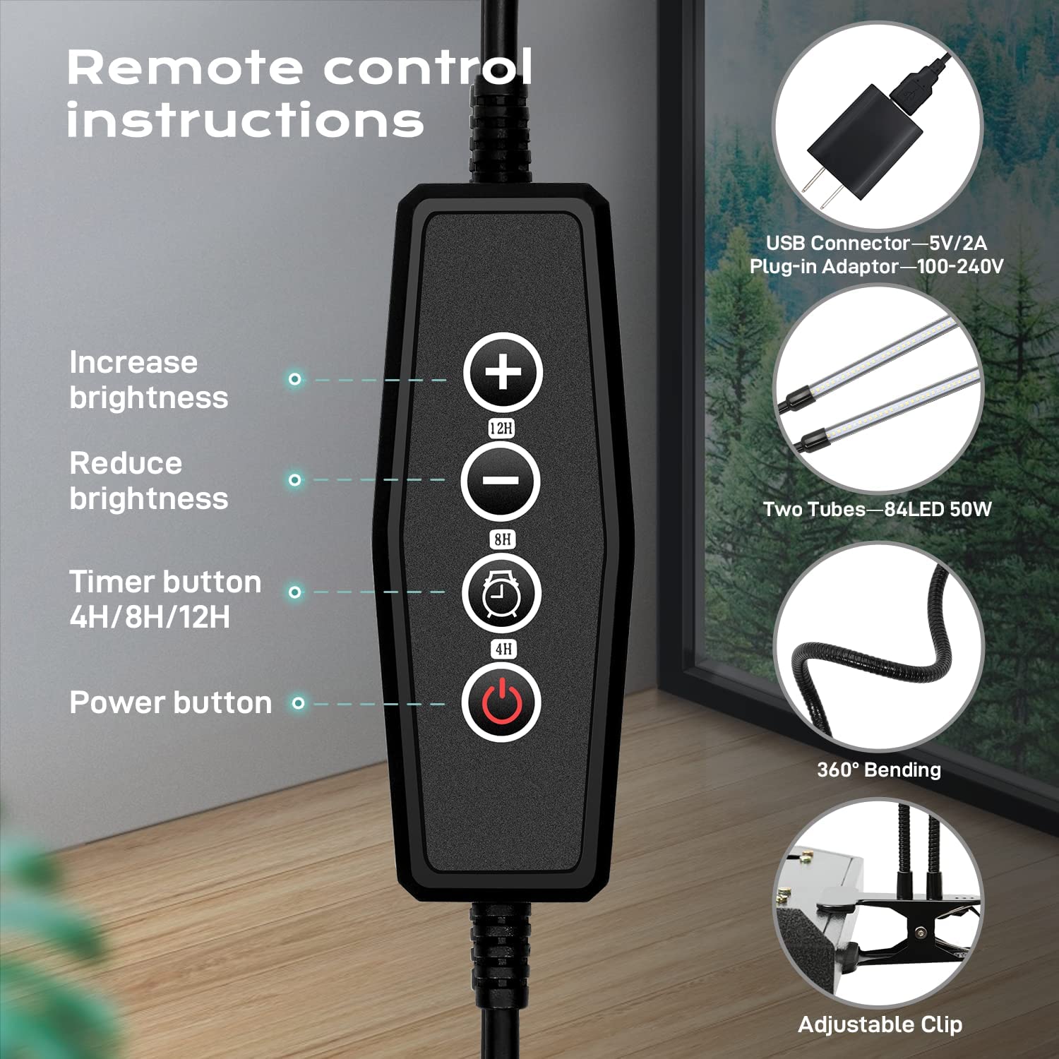 Snapklik.com : iPower Full Spectrum Clip Plant Growing Lamp