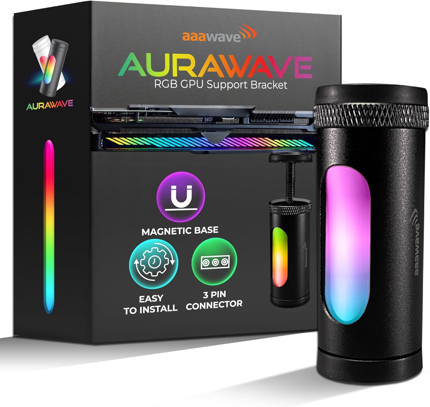 Amazon.com: AAAwave AURAWAVE GPU Support Bracket, Anti-Sag Video Card Holder, Adjustable Height ...