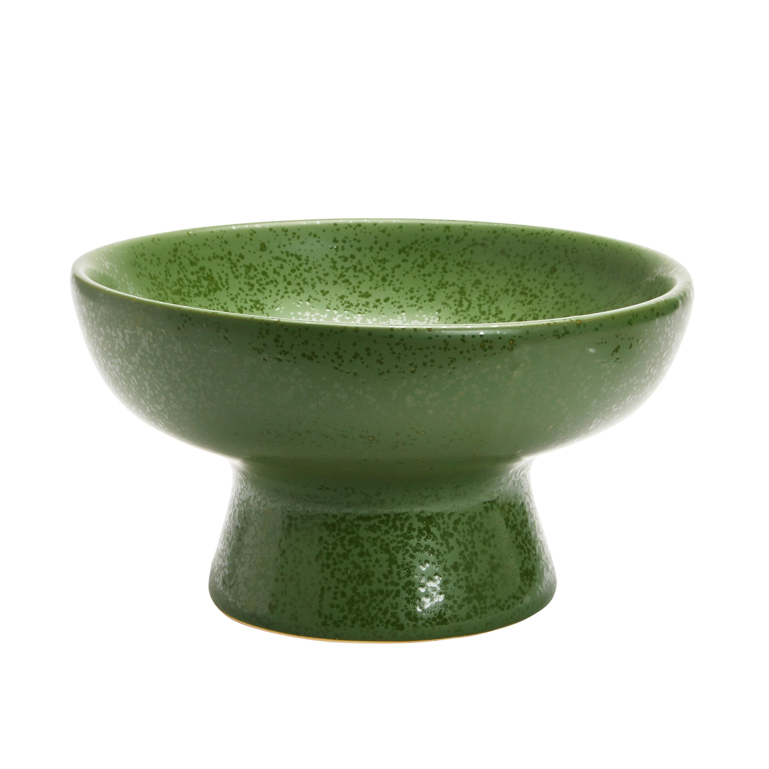 Amazon.com | Creative Co-Op Stoneware Footed Bowl, Matte Green Reactive ...