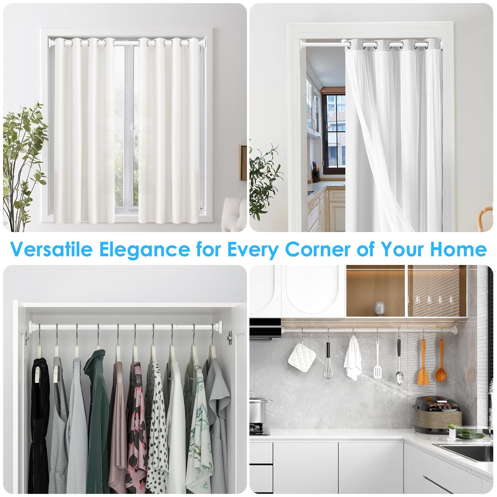 Snapklik.com : Tension Rods For Windows 28 To 48 Inch, 1 Inch Diameter ...