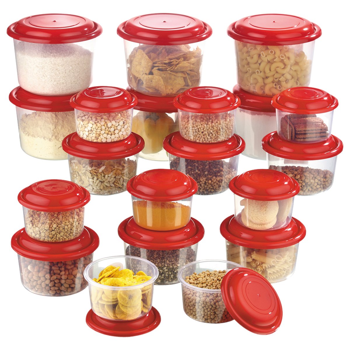 Primeway Microwave Reheatable Air Tight Food Savers Containers, 20 Pcs ...