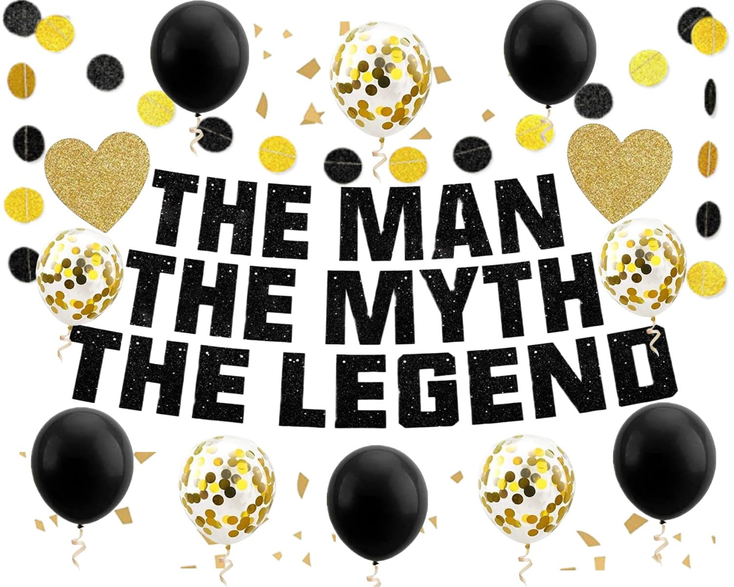 Amazon.com: The Man The Myth The Legend Banner Birthday Party ...