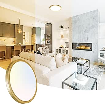 Peasur 7 Inch LED Ceiling Light Gold, Small 15W Slim Flush Mount ...