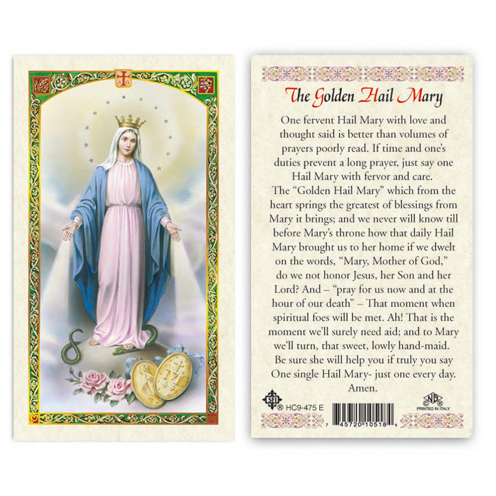 Aluminum San Francis Imports Hail Mary Prayer Card - Laminated Holy ...