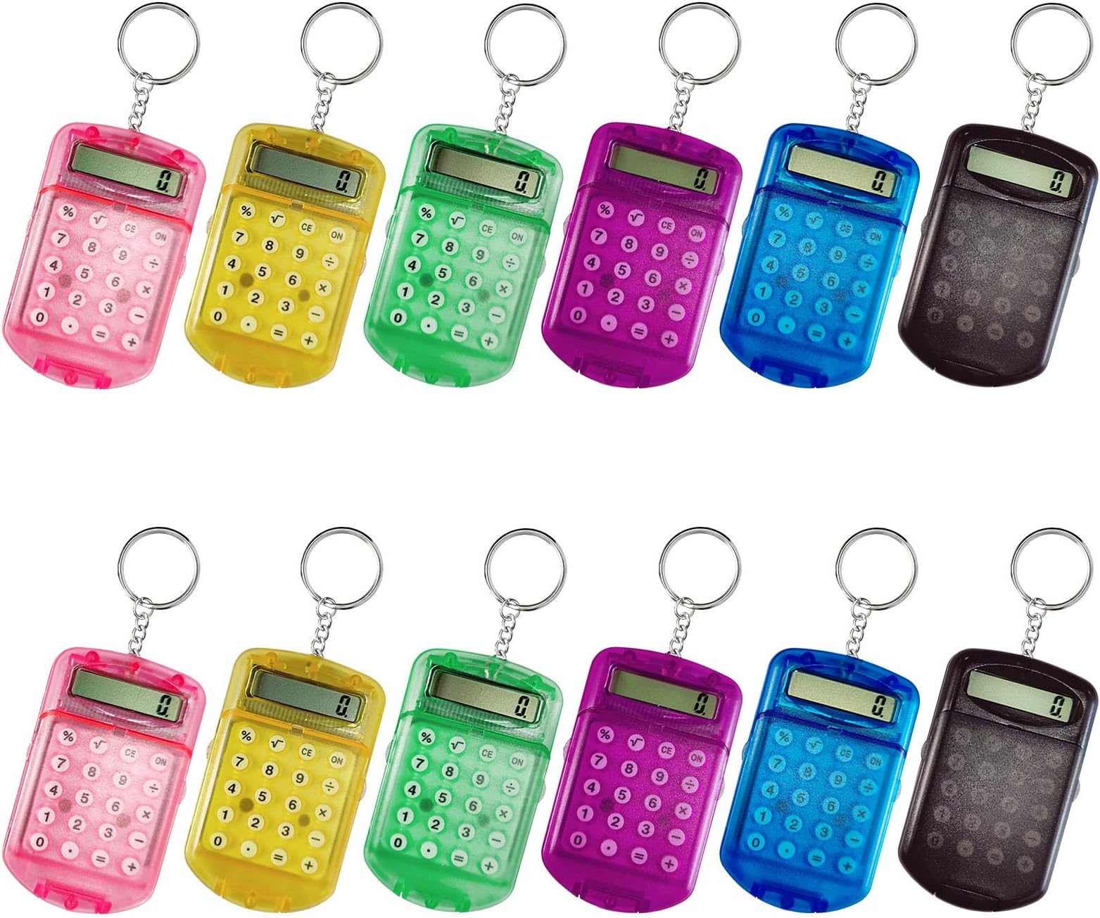 Amazon.com : Cryptolux 12Pcs Mini Calculator Keychain Portable Pocket ...