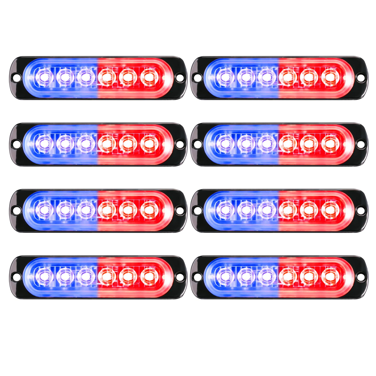Amazon.com: PKINGLAKE 8-Pcs 6LED Emergency Strobe Grille Lights Ultra ...