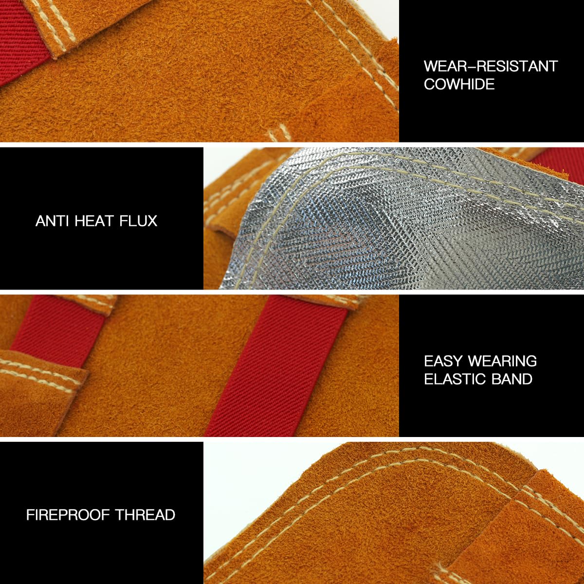 Snapklik.com : Hand Heat Shield High Temperature Hand Pad Split Cowhide ...