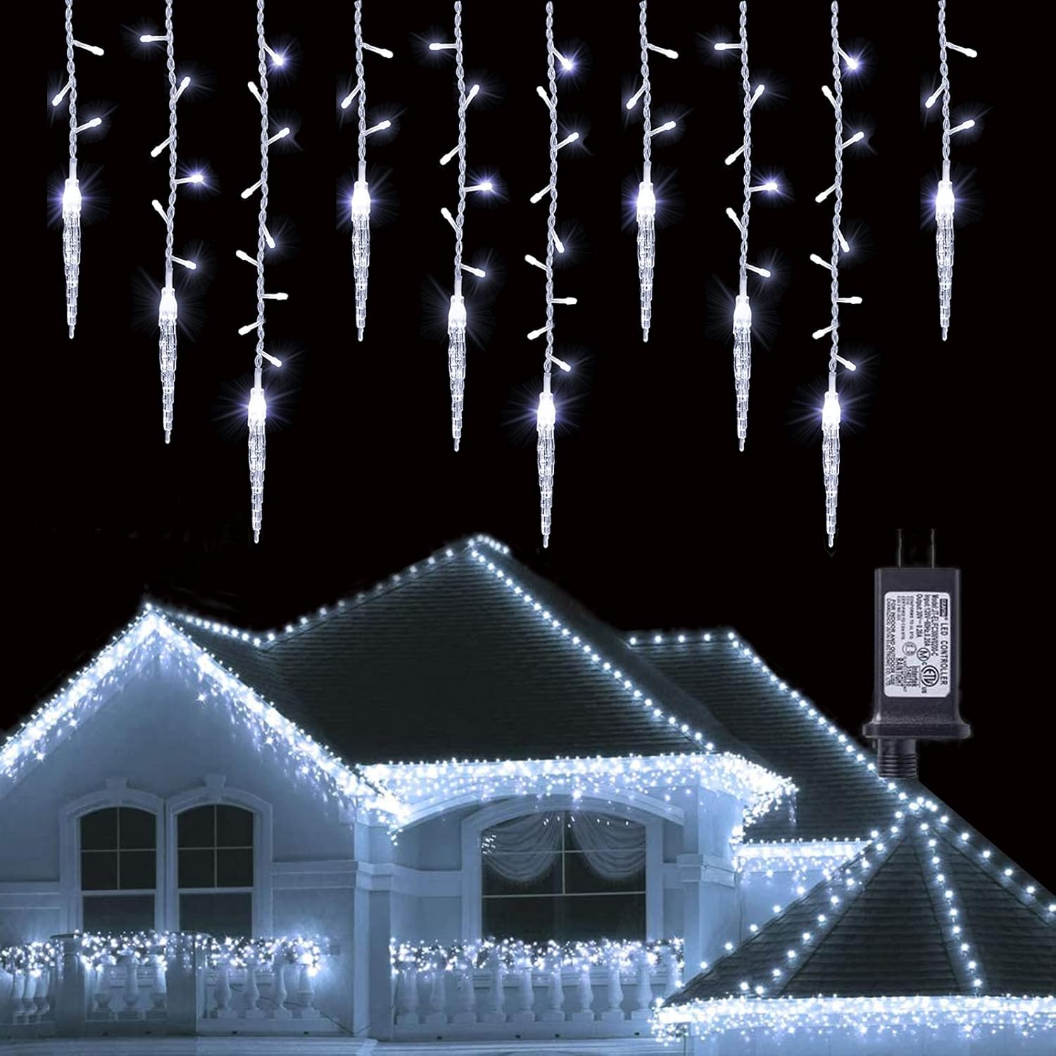 Icicle Christmas Lights, 29.5ft 360 LED Connectable Icicle String ...