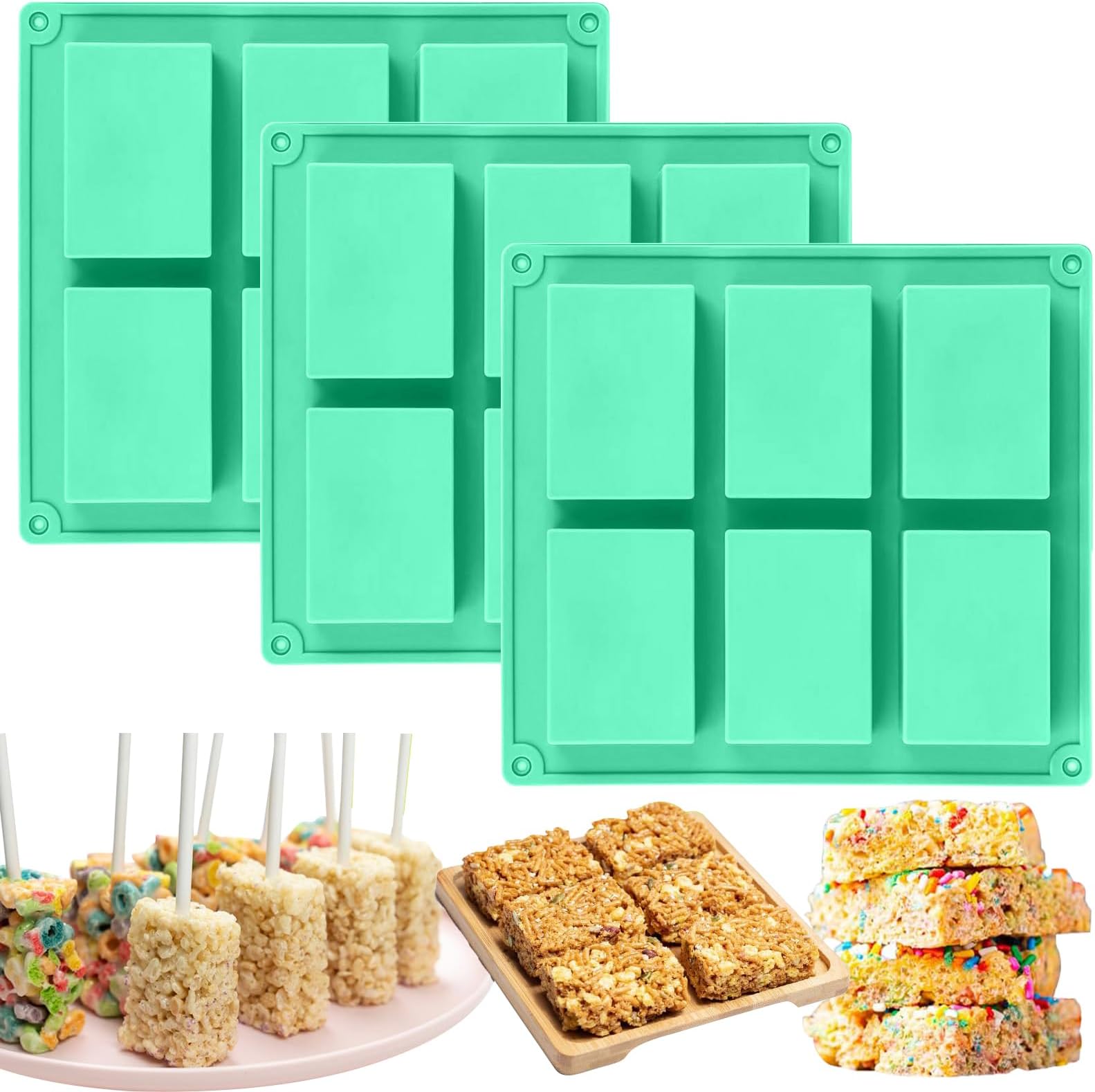 Amazon.com: Small Rice Snacks Molds, 2pcs Treats Mold with 100pcs ...