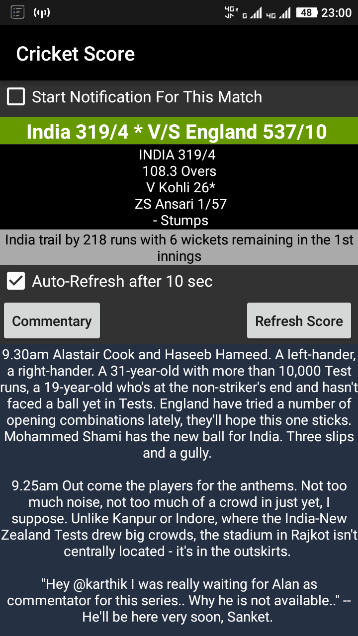Cricket Score - App on Amazon Appstore