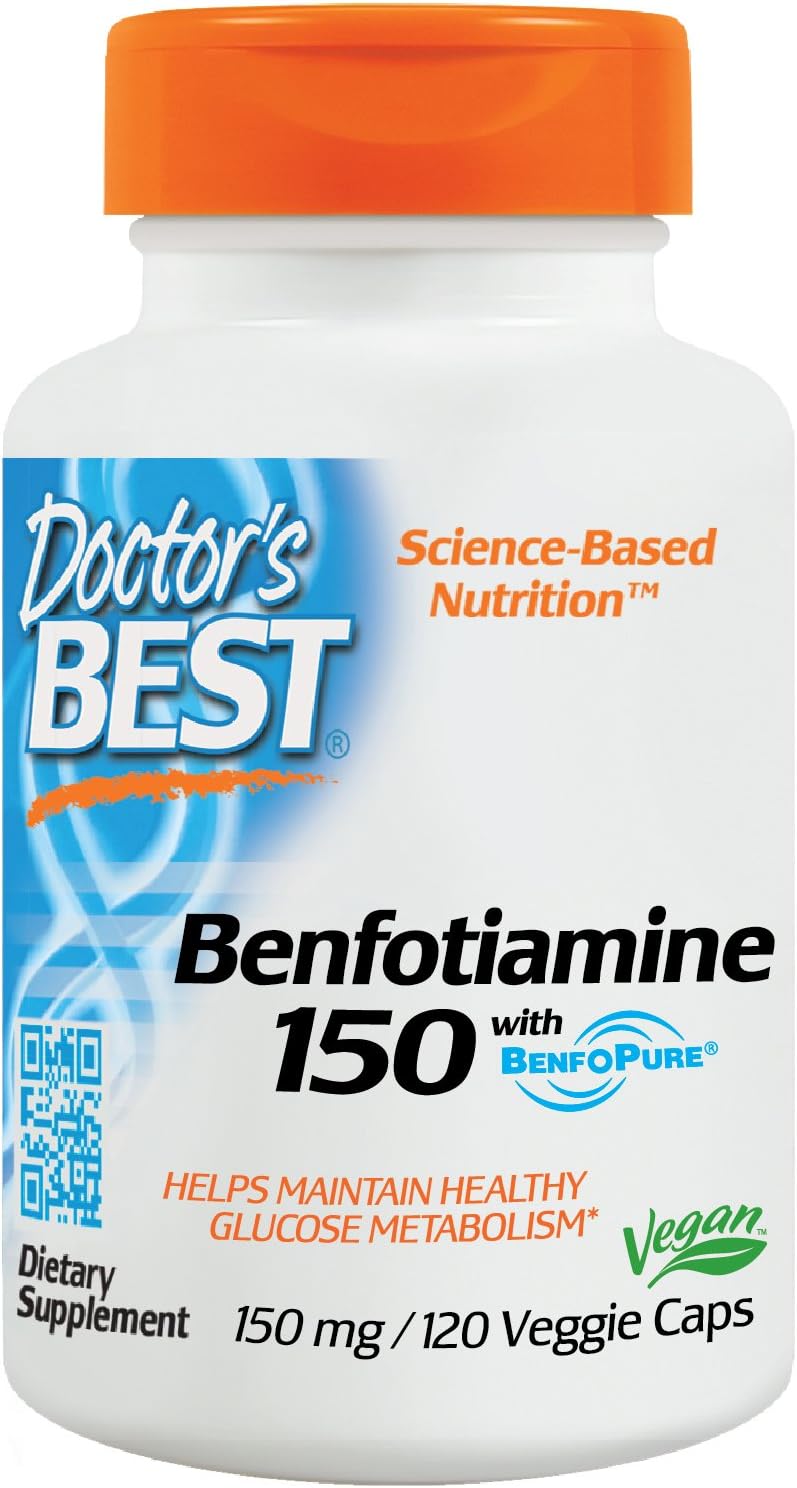 Amazon.com: Doctor's Best Benfotiamine Vegetable Capsules, 150 mg, 120 Count : Health & Household