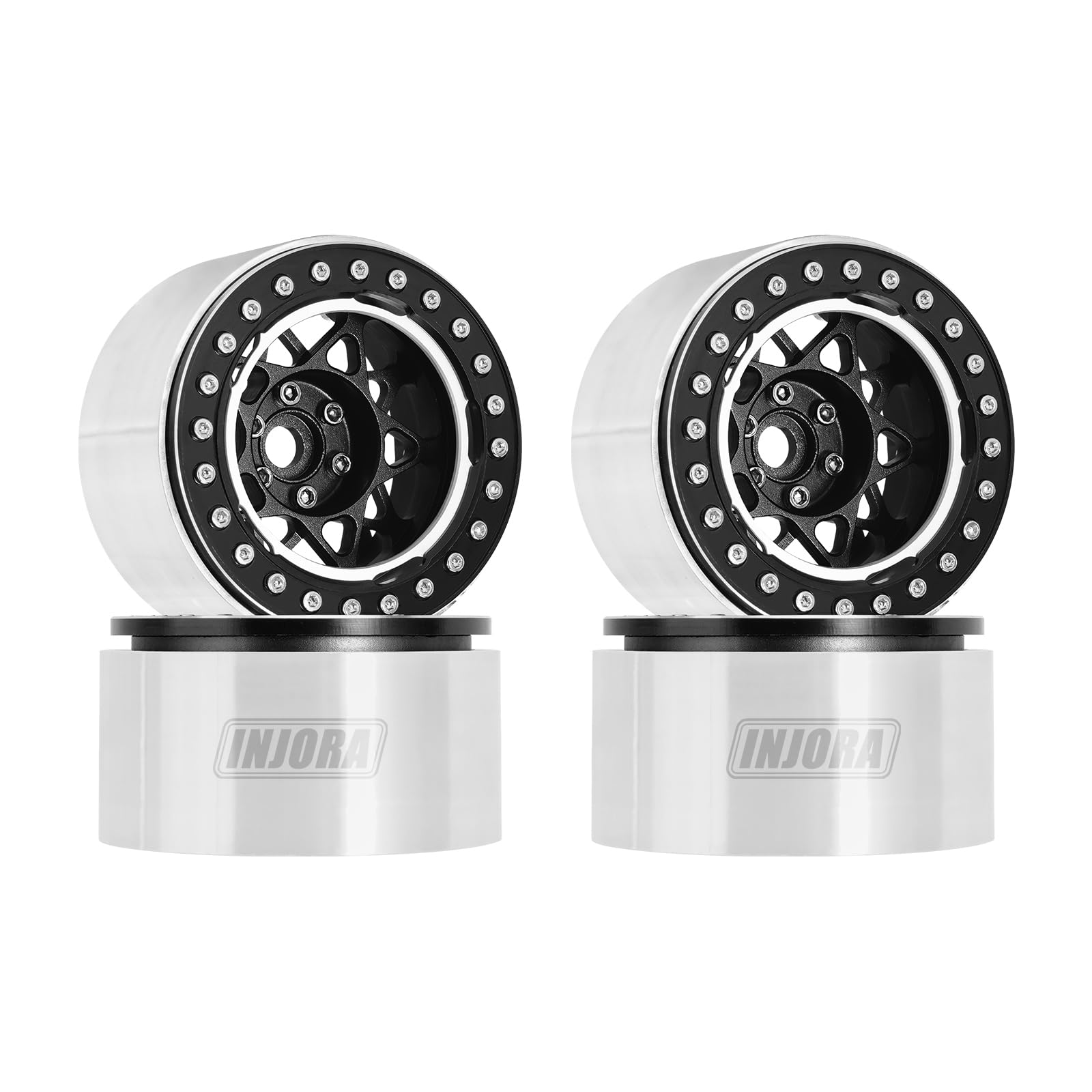 Amazon.com: INJORA 2.2 Beadlock Wheel Deep Dish Negative Offset 10mm ...