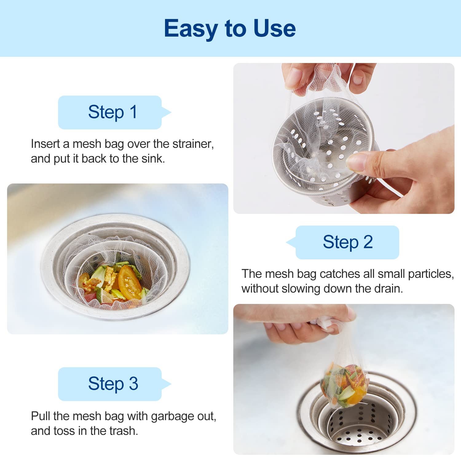 Sink Net Strainer Zhuomingjia 300 Pcs Kitchen Sink Strainer Bags ...