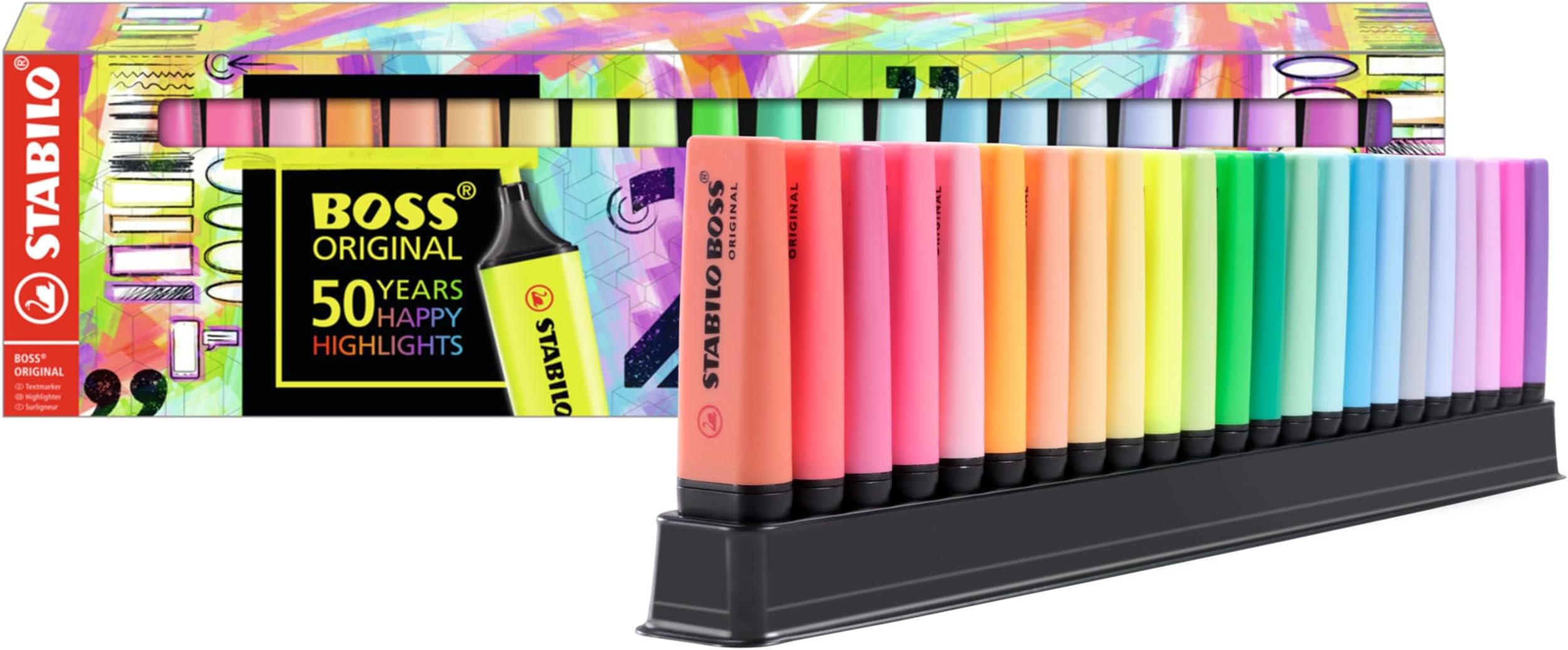 Highlighter - STABILO BOSS ORIGINAL - Deskset of 23 - 9 Fluorescent ...