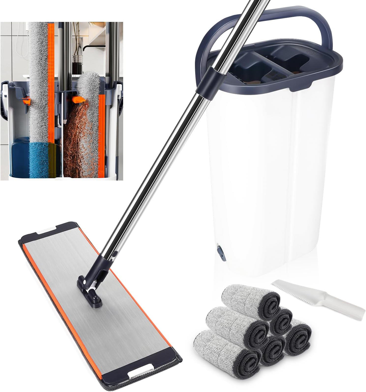 Swoopstop S2 Wischmopp Set mit Eimer-Innovativer 2 Kammer Eimer-Passt ...